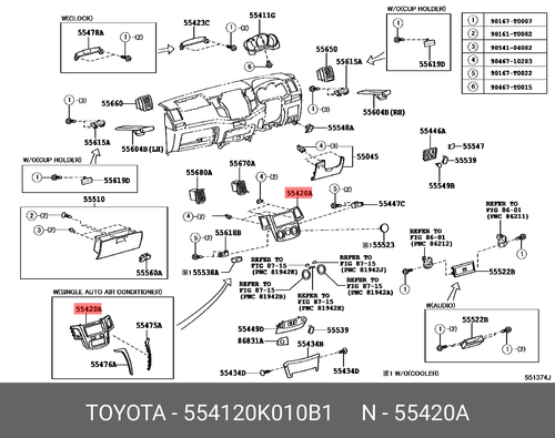 panel assy, instrument cluster finish, center, for TOYOTA 55412-0K010 ...