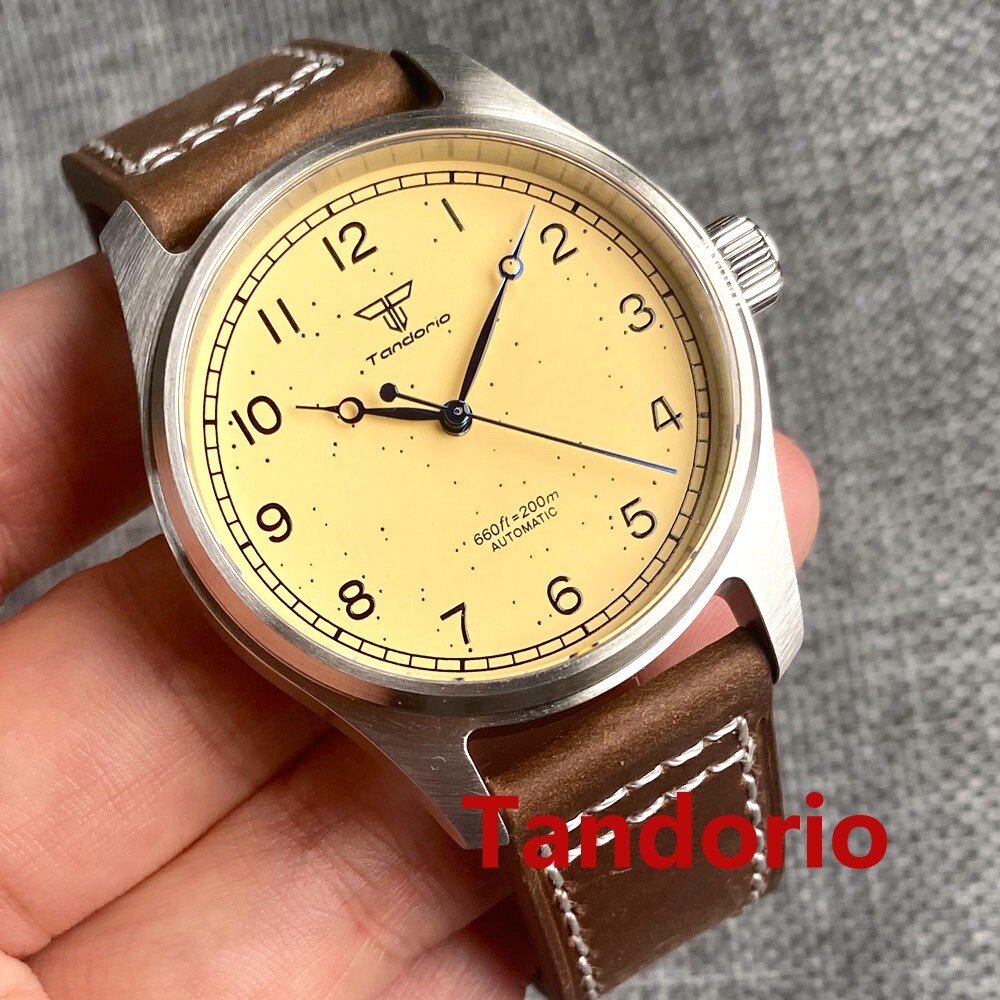 20ATM Diver 39mm Yellow Start Dial NH35A Pilot Brushed Mens Watch ...