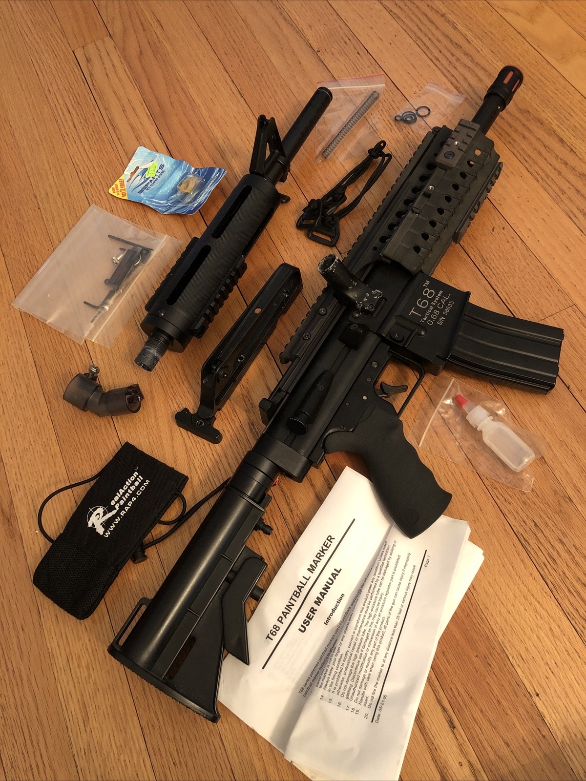 Real Action Paintball (RAP4) T68 s/n 50635 Paintball Marker w/ Parts ...