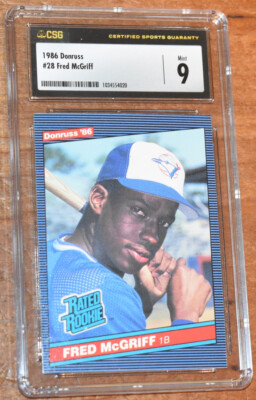 1986 Donruss #28 Fred McGriff - CSG 9 Mint - Scarce Rookie Card | eBay