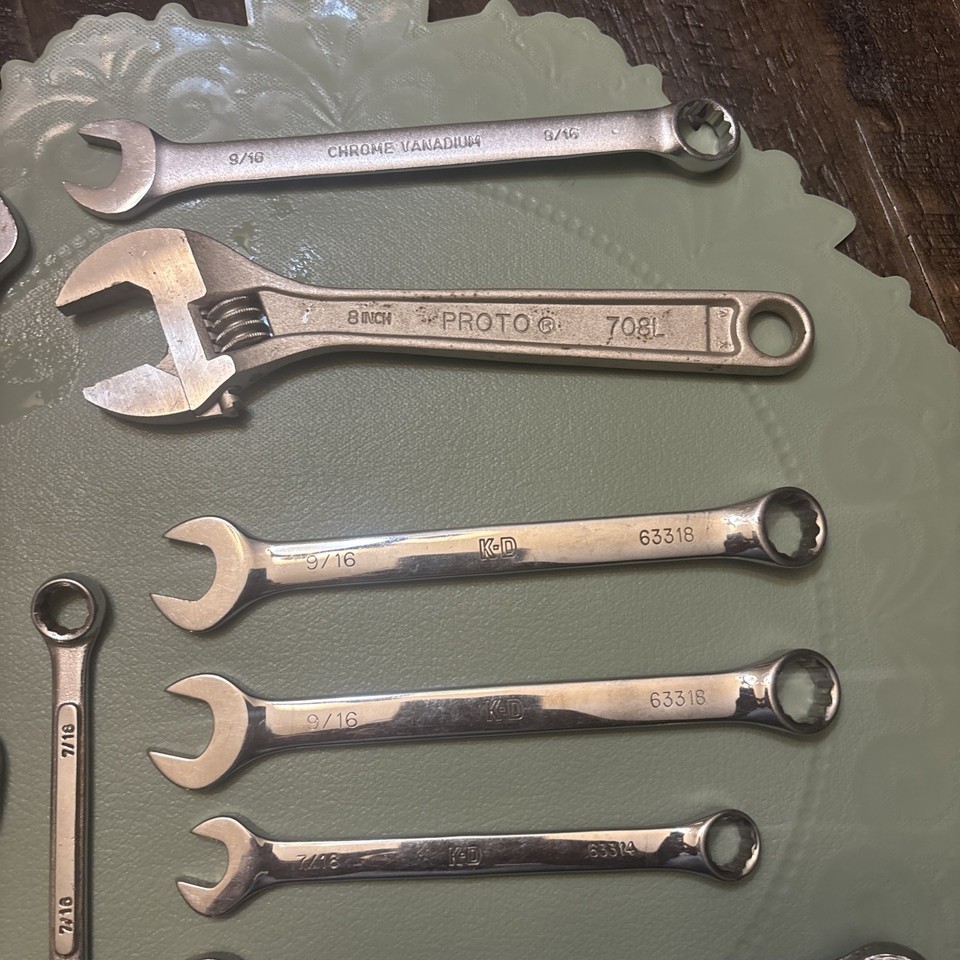 Vtg 10 Piece Mixed Lot Tool Wrench Mercedes Matador K D Chrome Proto ...