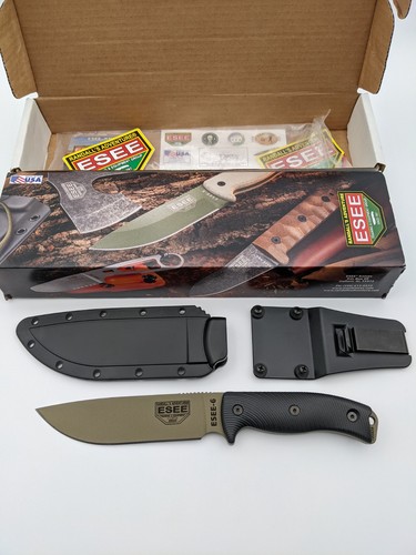 NEW ESEE-6 Survival Knife FED Six Black G10 Rowen Heat Treat Camping ...