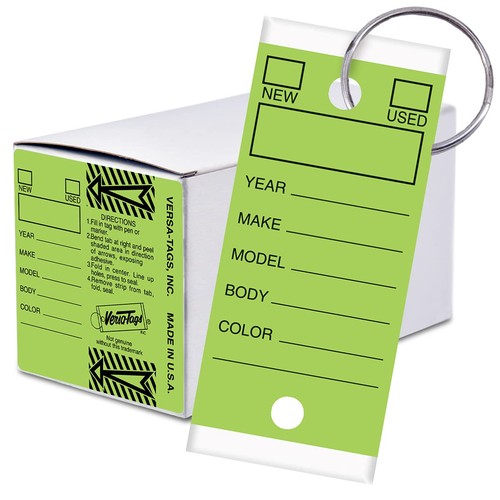 Lime Green Self-Protecting Key Tags 250 Per Box with Split Rings ...