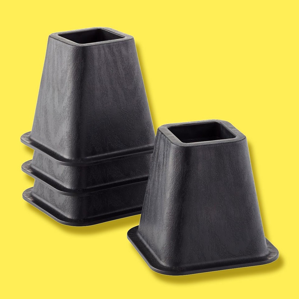 Bed Risers - Elevate Raised Lift 6 Inches - Black - Set Of 4 | eBay
