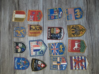variety patches around world U.S.A. and vintage lot 16 countries some ...