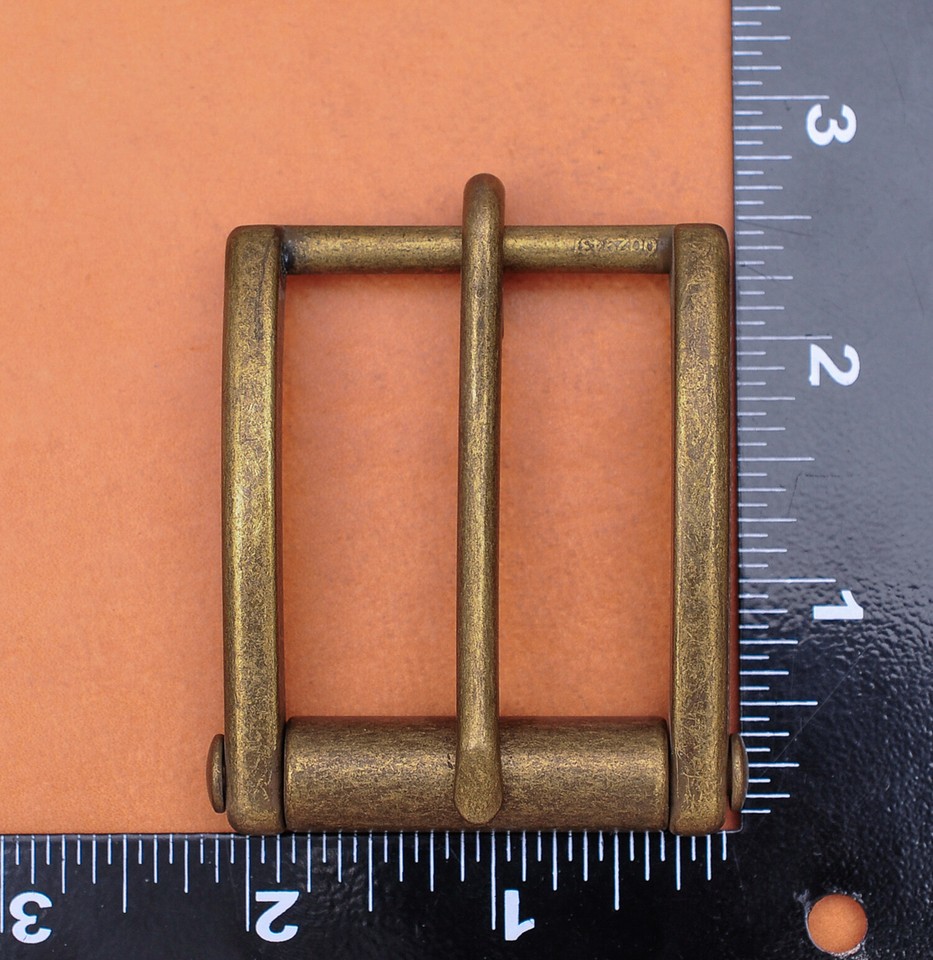 Novelty Mens Retro Brass Single Prong Pin Metal Roller Belt Buckle 1-1/ ...