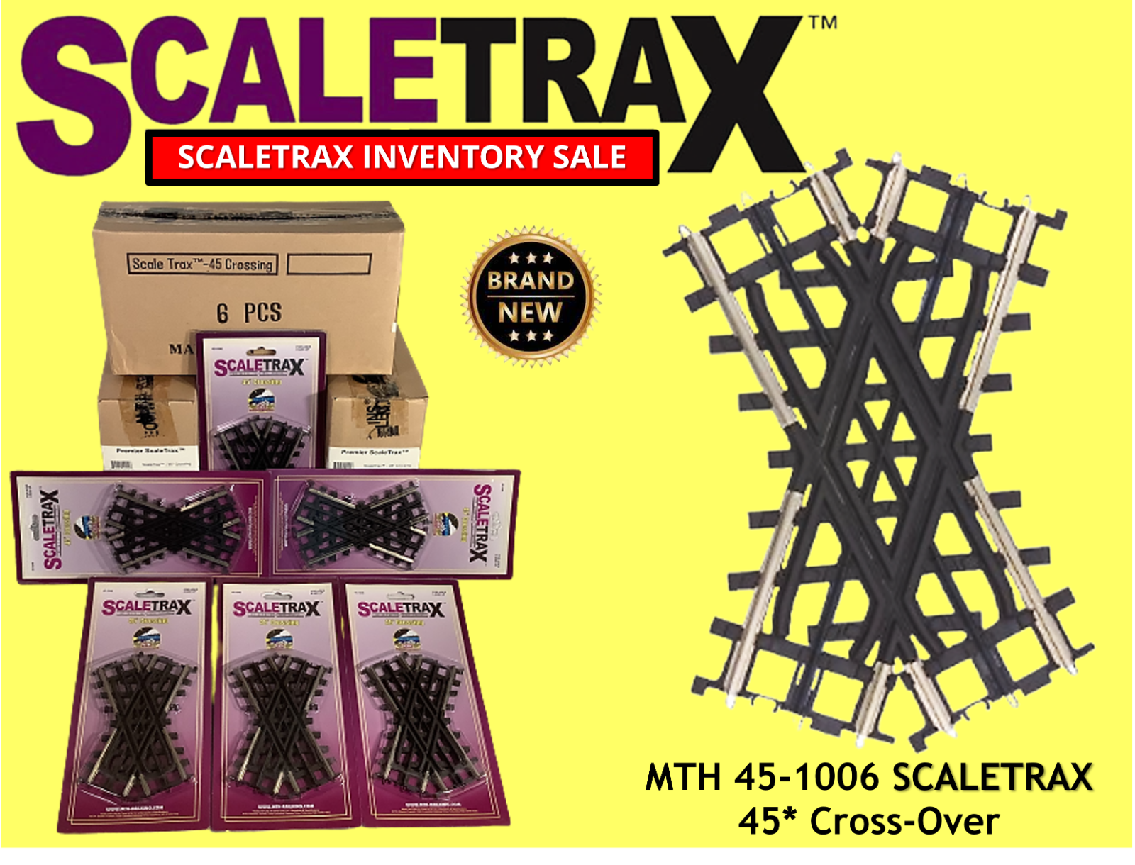 MTH 45-1006 SCALETRAX 45* Cross-Over Track Section. Brand New in OEM ...