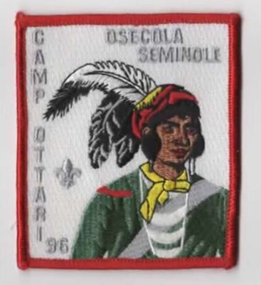 1996 Camp Ottari Osecola Seminole Blue Ridge Scout Reservation RED Bdr ...