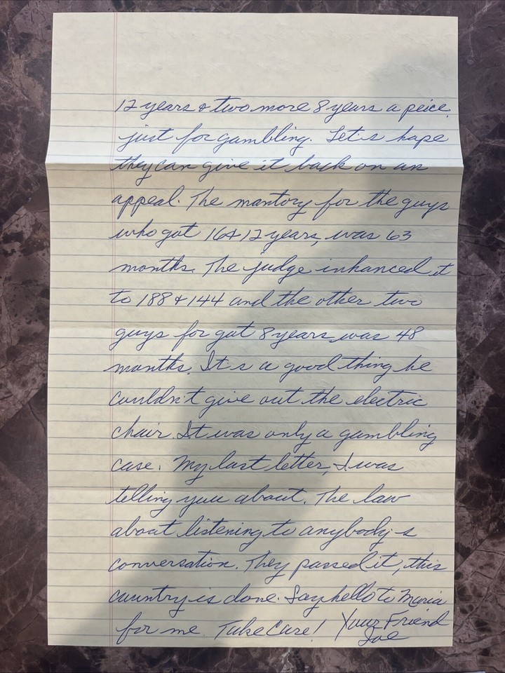 RARE Philadelphia Mob Mafia Boss Joseph Ligambi Letter & Envelope | eBay