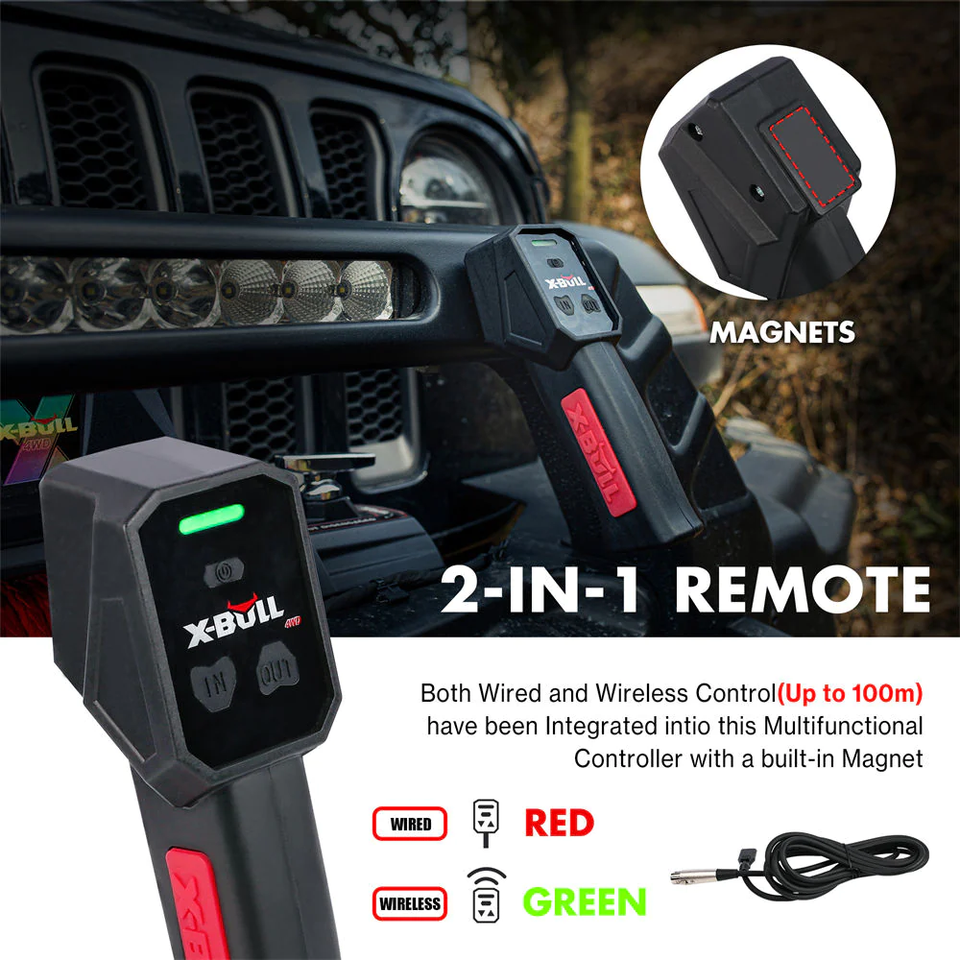 X-BULL Winch Control Box fit 13500/14500LBS Winch with 2 in 1 Remote ...
