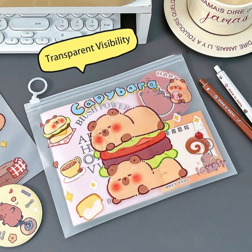 PVC Capybara File Bag Cute Cartoon School Supplies Student | eBay