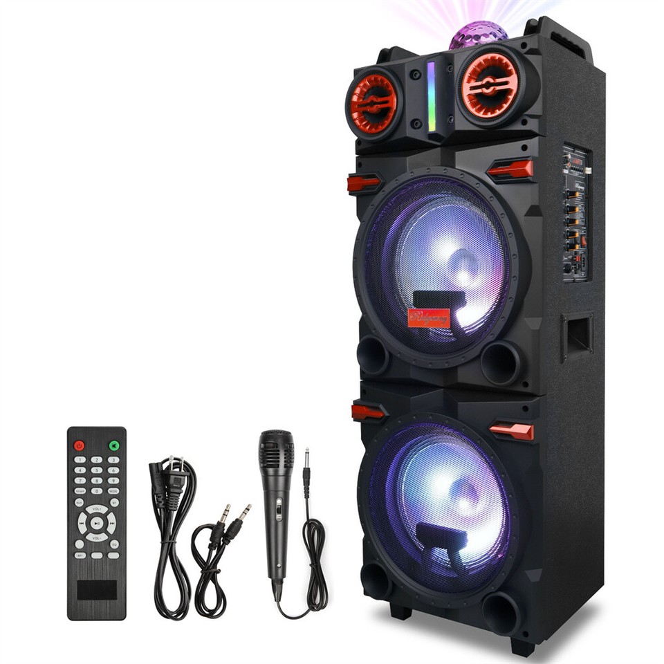 9000W Portable Bluetooth Speaker Heavy Bass Sound System Party Dual10 ...