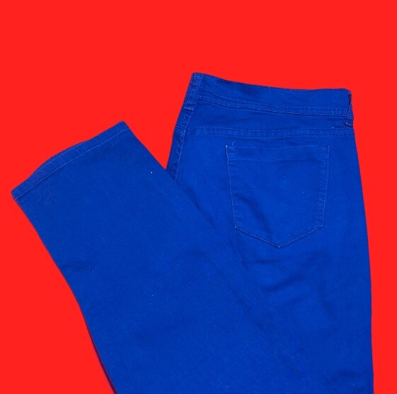 ELITE JEANS ... Denim Ankle Jeans Pants … Bright Blue ... Plus Size 19 ...