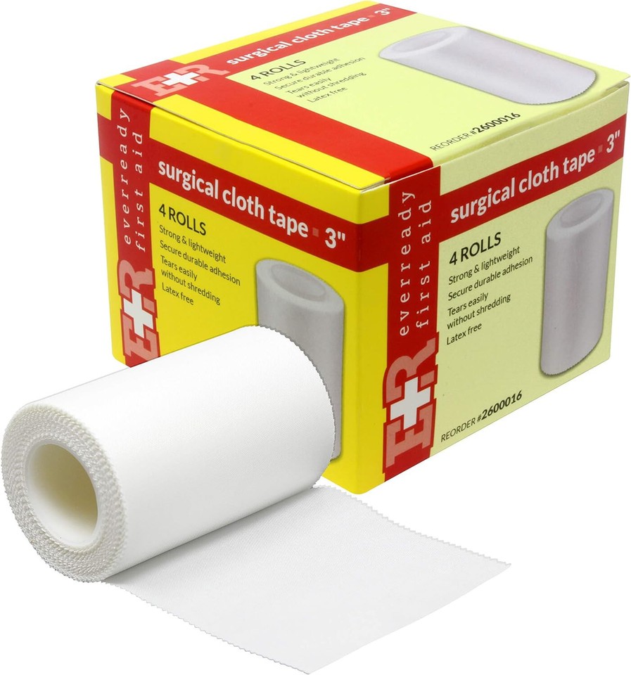 Ever Ready First Aid Adhesive Silk-Like Cloth Tape 3" x 10 yd - 4 Pack ...