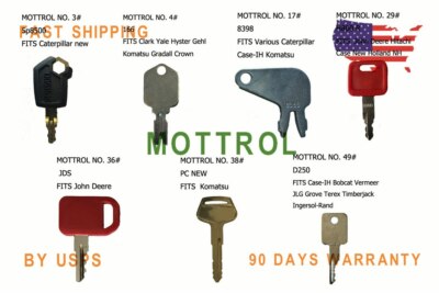 KEY SET 5# 7 PCS FITS JOHN DEER ,CAT 5P8500,166,8398,H800 RED,JDS,PC200 ...