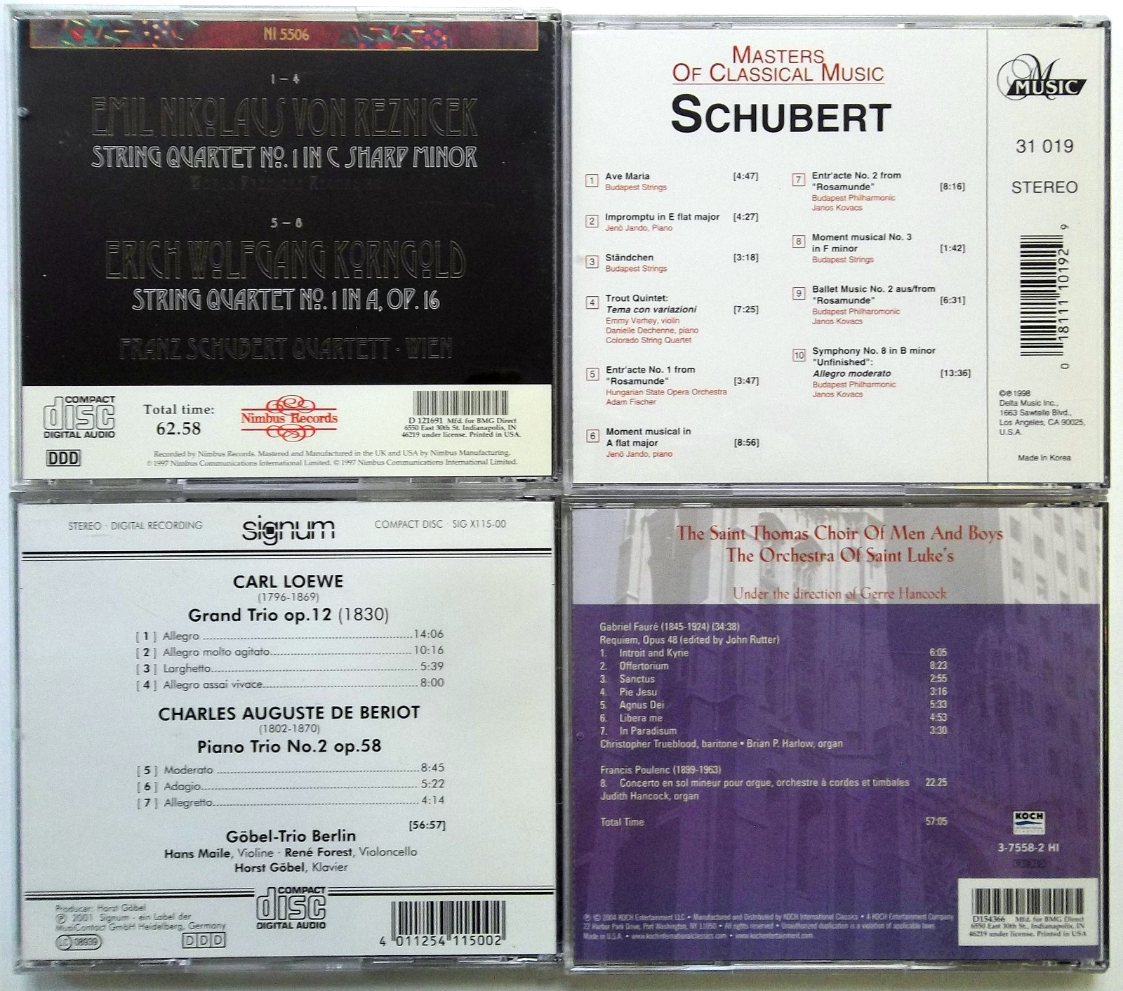 Lot of 11 CLASSICAL CDs VARIOUS LABELS SCHUBERT Korngold STRAUSS ...