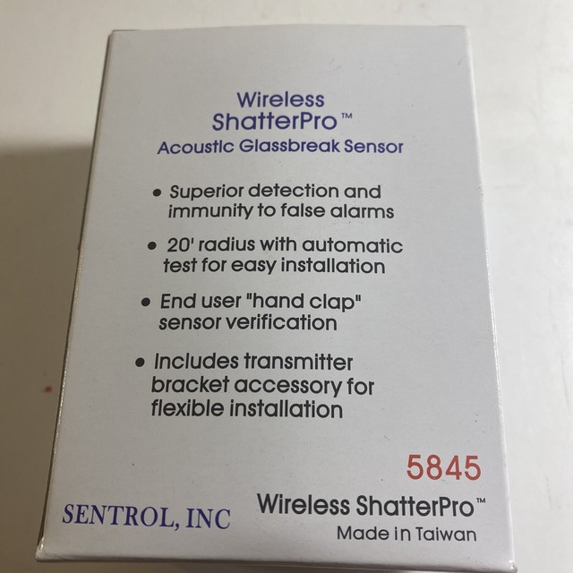 Sentrol 5845 584503-w Wireless ShatterPro Acoustic Glassbreak Sensor ...