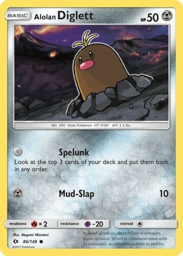 Alolan Diglett Pokemon Sun & Moon card 86/149 | eBay