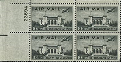 #C34 Postage Stamps Plate Block of 4 AIR MAIL BLACK AIRPLANE | eBay