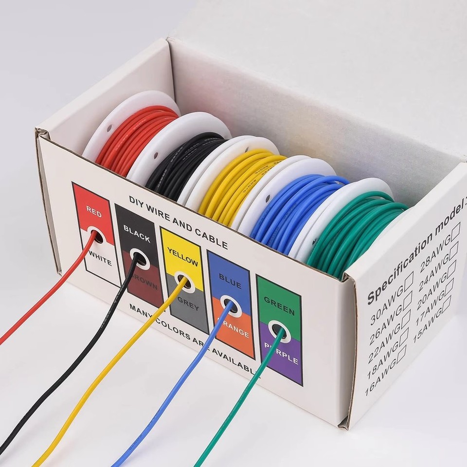 22AWG Electric Wire Flexible Silicone Wires 22 Stranded Tinned Copper ...