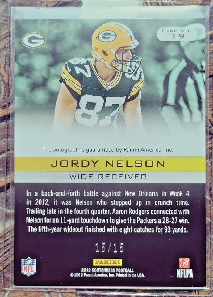 2012 Panini Contenders NFL Ink 15/15 Jordy Nelson #19 Autograph | eBay