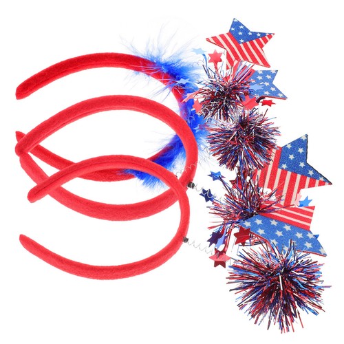3 Pcs Party Hairbands Independence Day Headbands American Flag ...