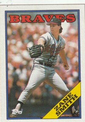 FREE SHIPPING-MINT-1988 Topps Atlanta Braves #297 Zane Smith PLUS BONUS ...