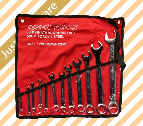 12 pcs Combination Wrench Set 6-32MM Open Ring Metric Spanner Kit with ...