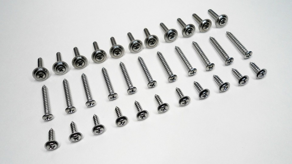 66 CHROME RESTORATION SCREWS! FITS AMC AMERICAN JAVELIN AMX REBEL ETC ...