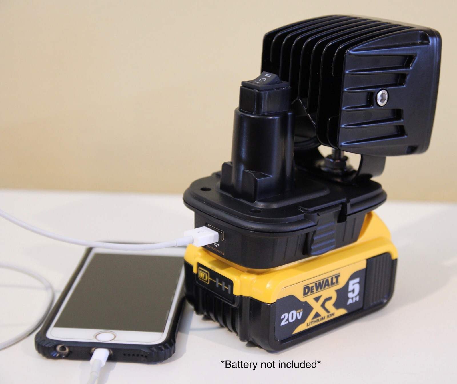 42 Watt Bright Flashlight w/ Battery Protector & USB charger for a ...