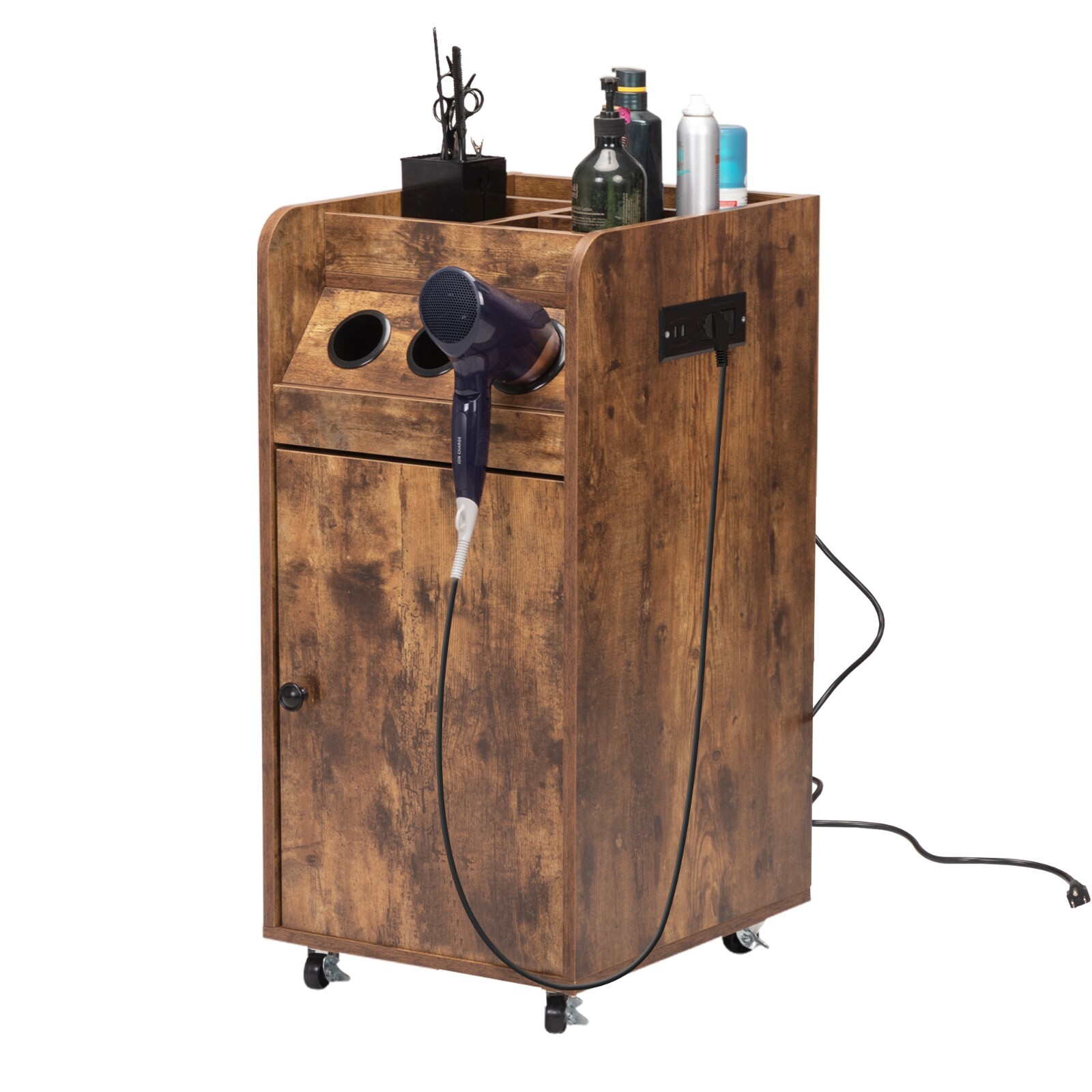 Hair Salon Trolley Wood Rolling Cart Salon Beauty Station Stylist ...