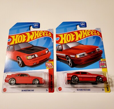 Hot Wheels - '84 Ford Mustang SVO & '92 Ford Mustang Fox Body - Red ...