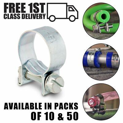 Mini Hose Clips Nut and Bolt Fuel Line Clamps Petrol Pipe Diesel Air ...