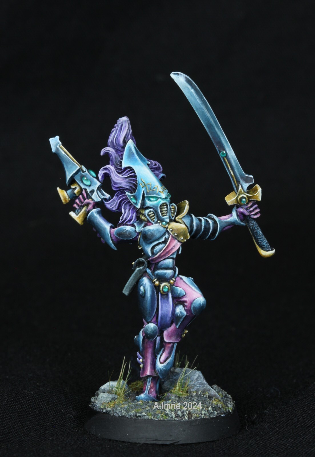 Eldar HOWLING BANSHEE Female 40k painted to DISPLAY A.Imrie METAL MINI ...