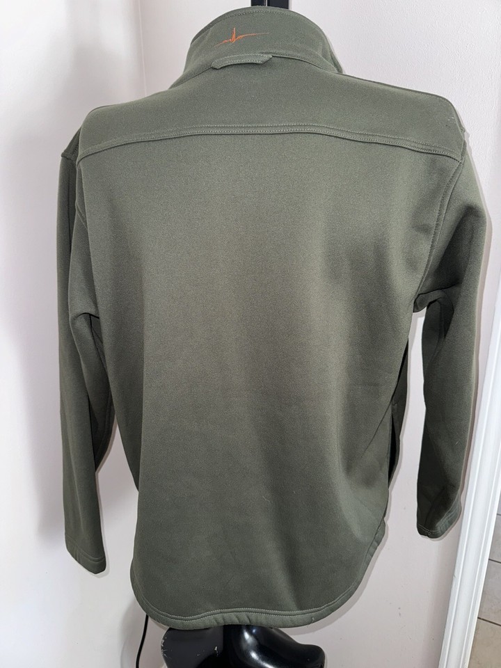 Habit Jacket Mens Large Fleece lined Full Zip Green with Camo collar | eBay