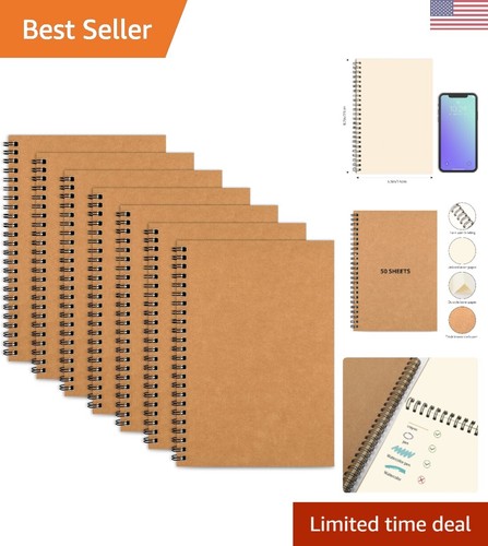 Bulk Blank Notebook Journal - 7 Pack, 100 Pages, Soft Cover Kraft Memo ...