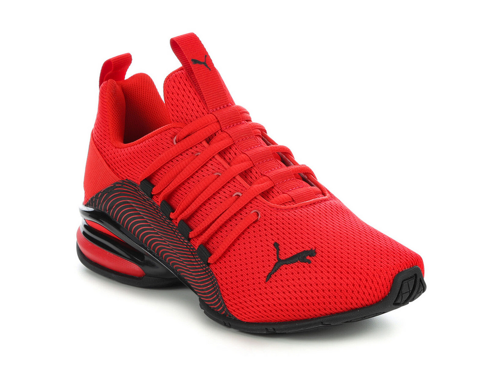 PUMA MENS RED RUNNING SHOE AXELION INTEREST STRIPE 376423 01 | eBay