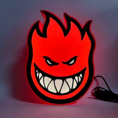 Spitfire Skateboard Wheels Light Box 3D Printed USB LED Lamp Neon Sign ...