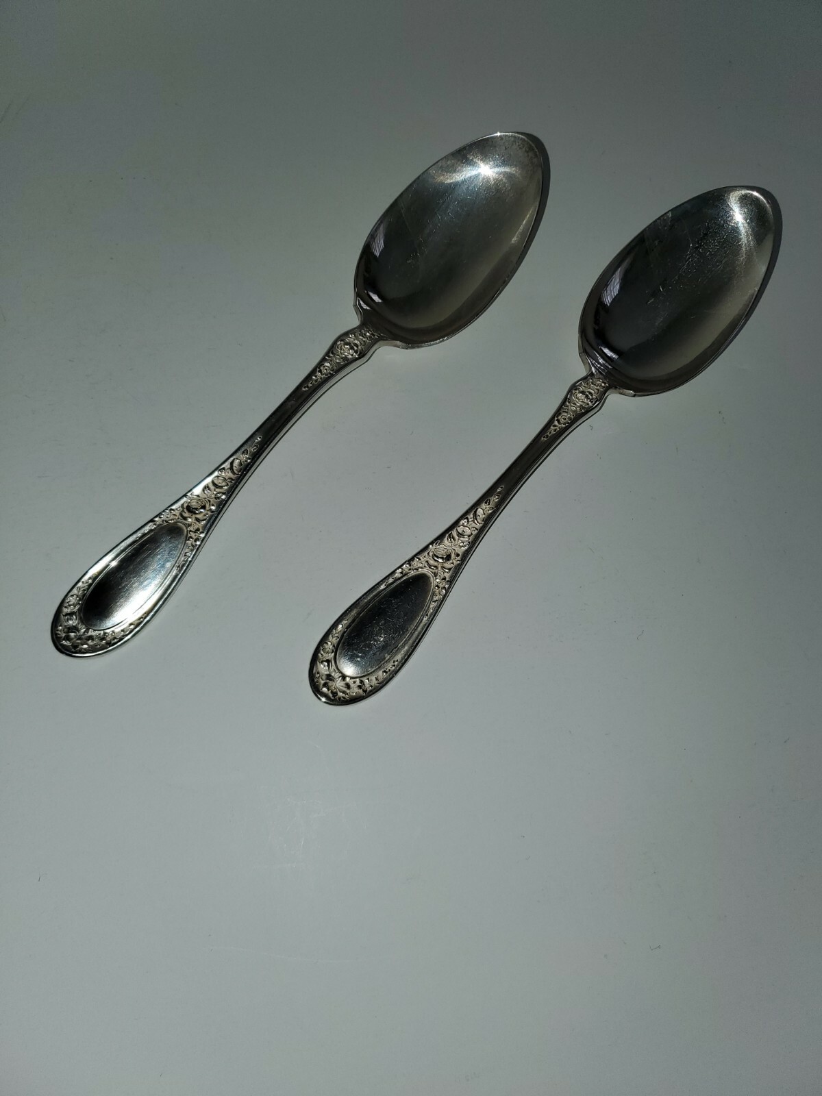 Vintage 1835 R. Wallace Silverplate Serving Spoons. Blossom Design | eBay