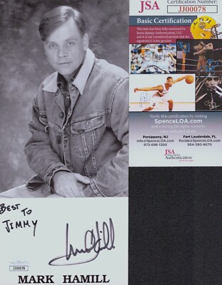 MARK HAMILL Signed Autograph 4x8.5 Black and White Photo JSA COA STAR ...