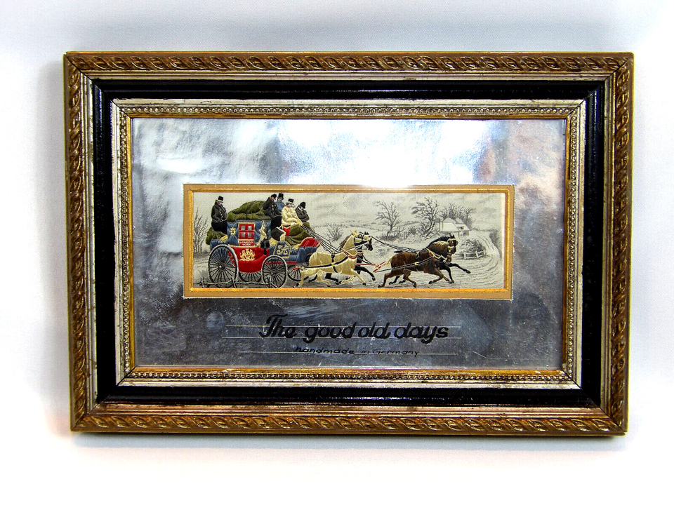 Stevengraph Antique Framed Woven Silk "The Good Old Days" | eBay