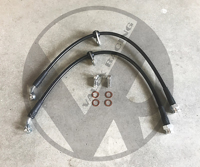 Black Stainless Steel SS Rear Brake Line Replacement Kit For 02-06 ...