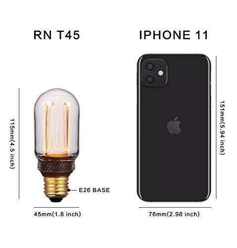 Vintage Edison LED Light Bulb Tubular Clear Glass Bulb Dimmable 3.5W ...