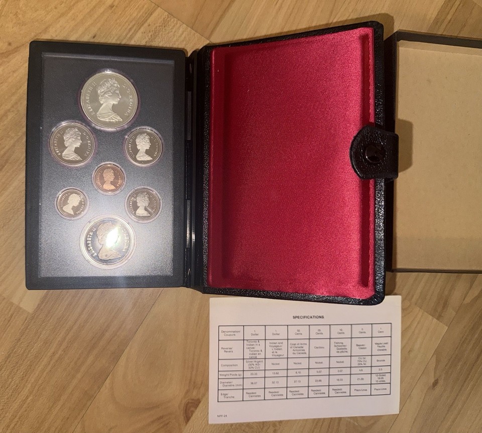 1987 Prestige RCM Royal Canadian Mint Proof 7-Coin Set Silver Dollar w ...