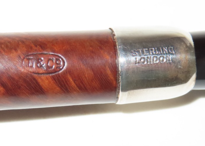 LOEWE & CO. MILITARY MOUNT CASED PIPE W/ SILVER BAND & MADE IN 1920's ...