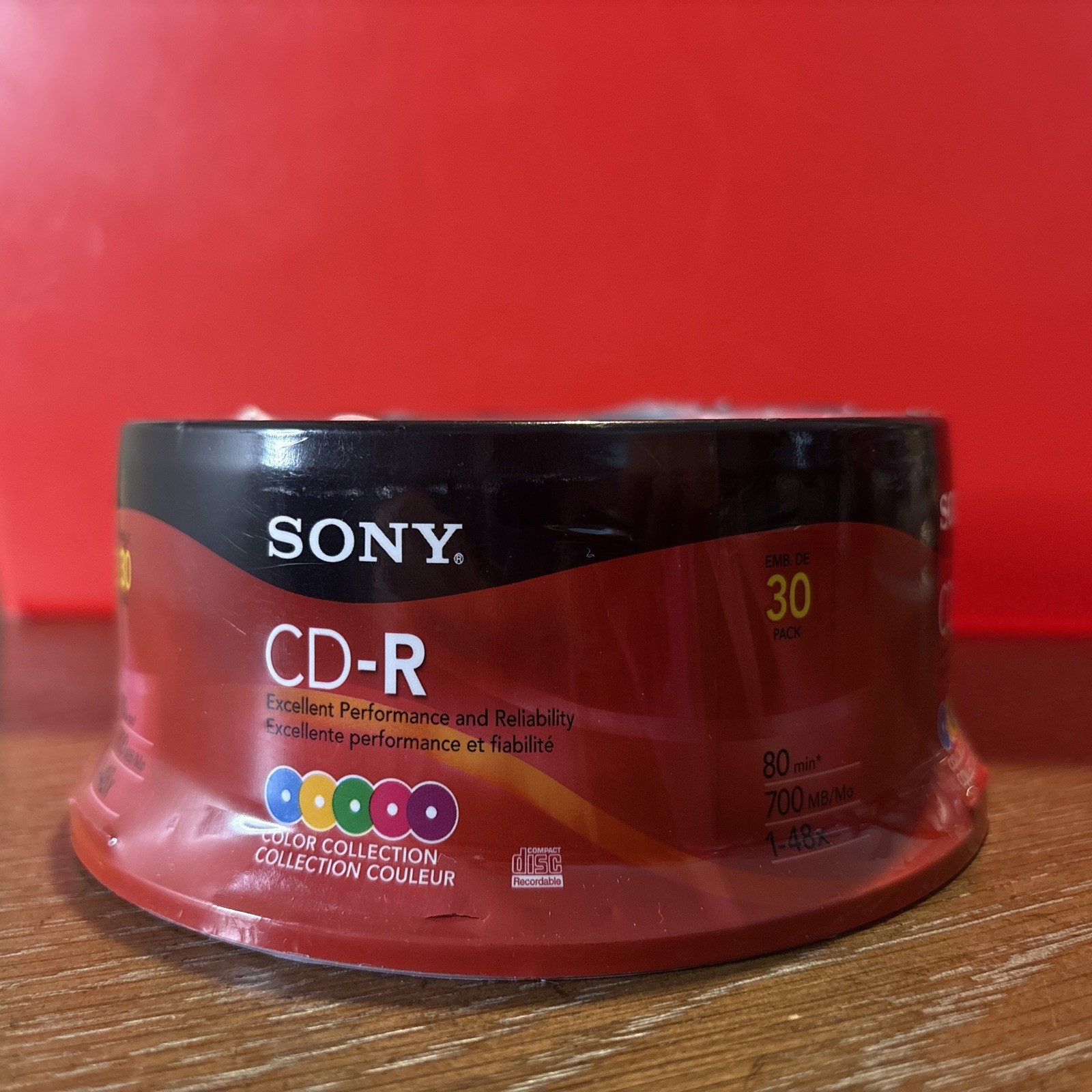 SONY CD-R CDR 30 Pack 80 min Blank Audio CD Disc 700MB 1-48x Colored ...