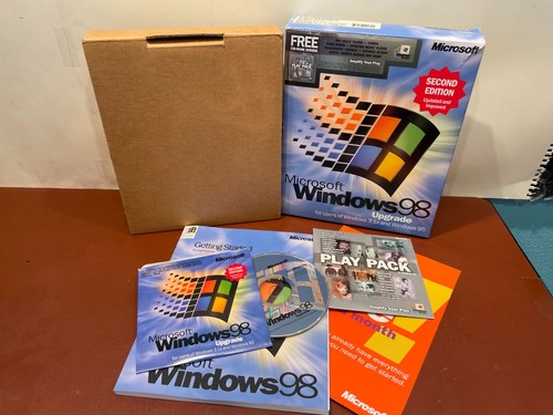 Microsoft Windows 98 Upgrade Second Edition In Box CD Rom Manual Big ...