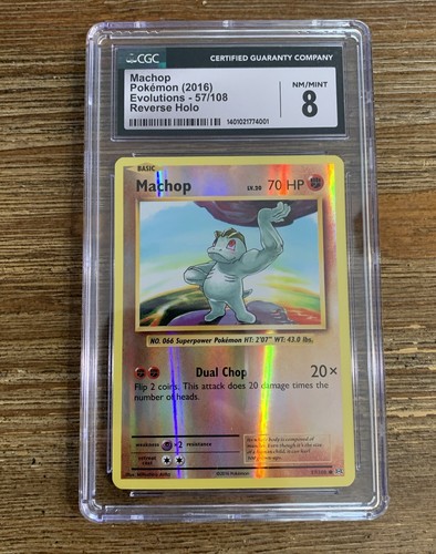 Pokémon MACHOP 57/108 Reverse Holo Slabbed CGC 8 NM/Mint TCG XY ...