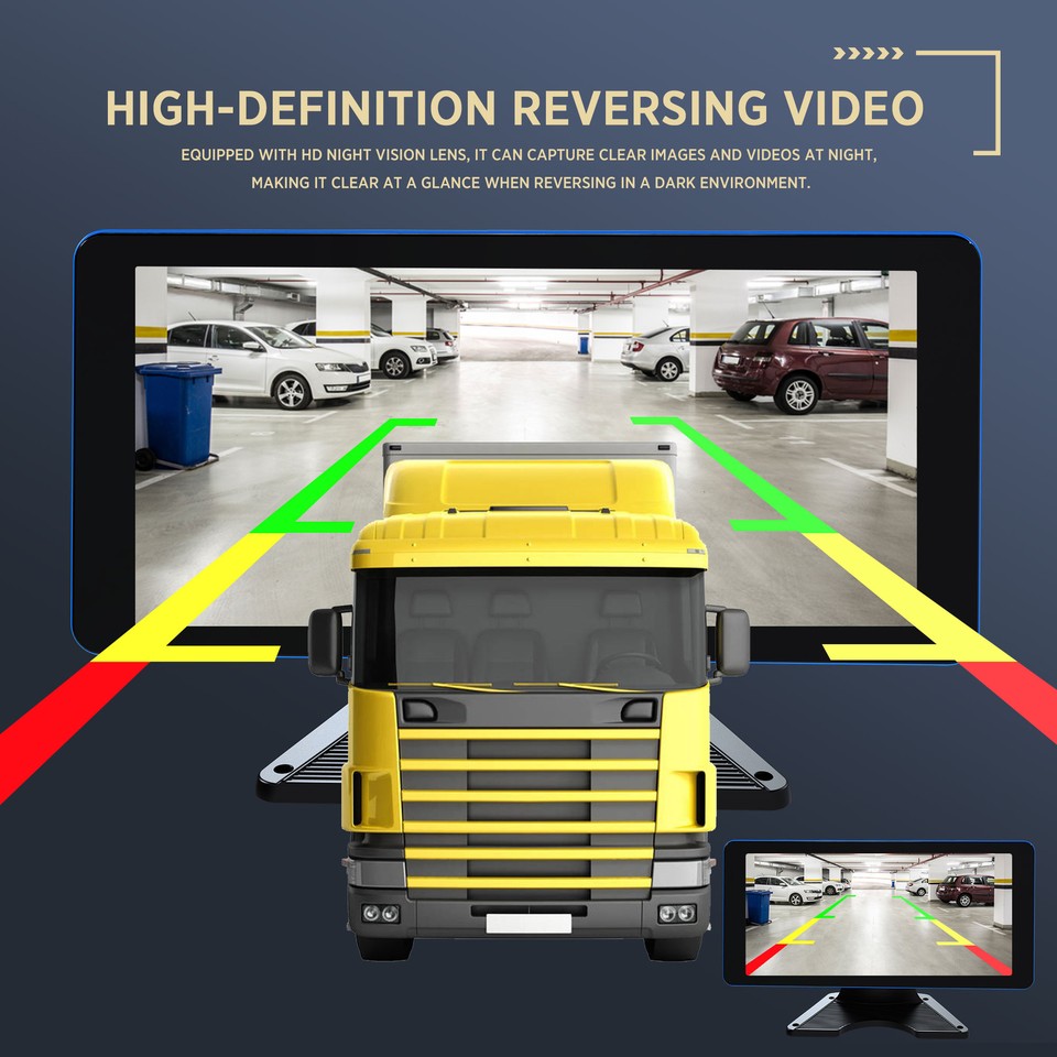 4 Channel 4K Dash Cam for Cars, Trucks and RVs w/10.36" Quad Split ...