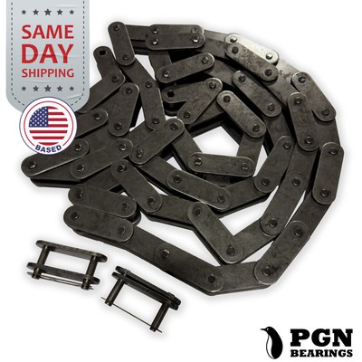 PGN C2080H Heavy DUty Conveyor Roller Chain x 10 Feet + 2 Connecting ...